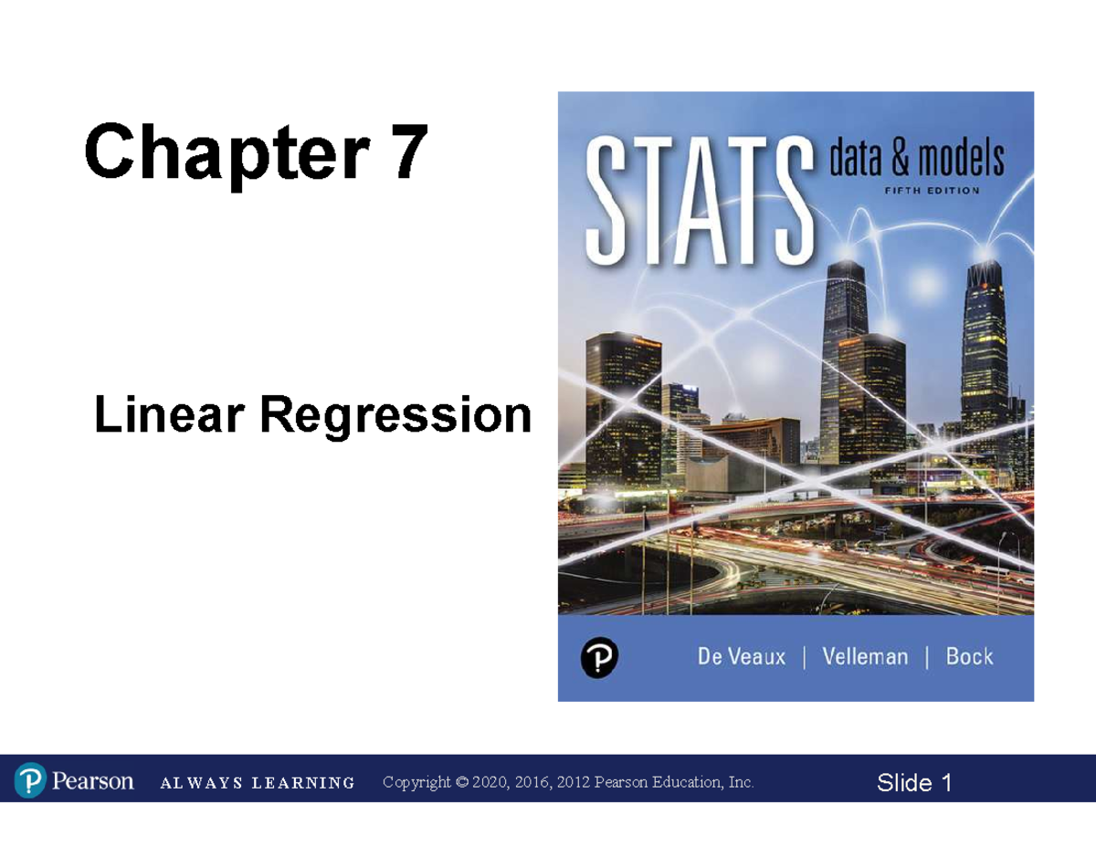 Chapter 7: Linear Regression Concepts and Applications - Studocu