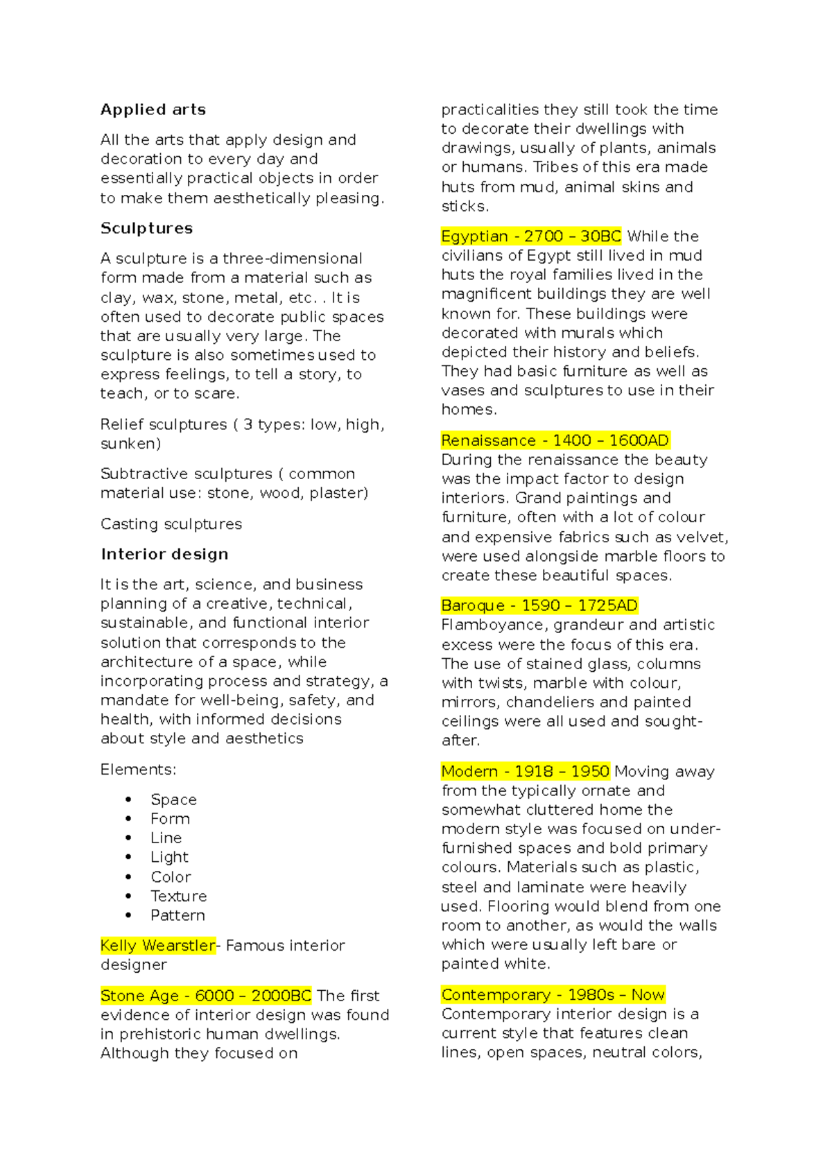 Applied Arts Overview: Design, Sculpture, and Interior Design Insights ...