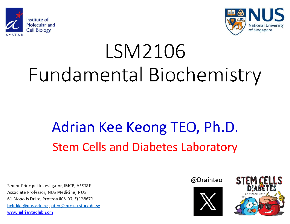 LSM2106 Lecture 11: Structures and Functions of Lipids - Studocu