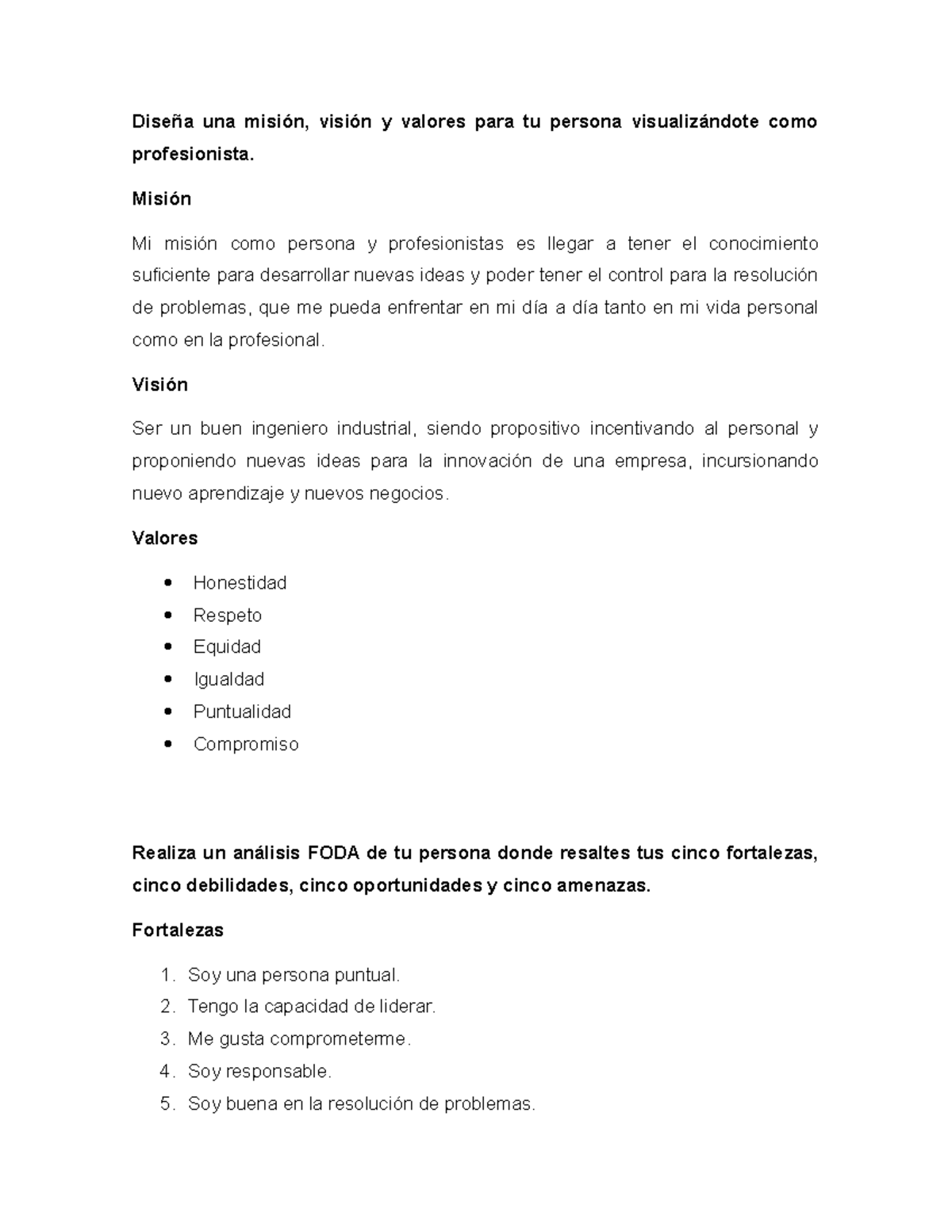 Planeación estratégica personal - Diseña una misión, visión y valores ...