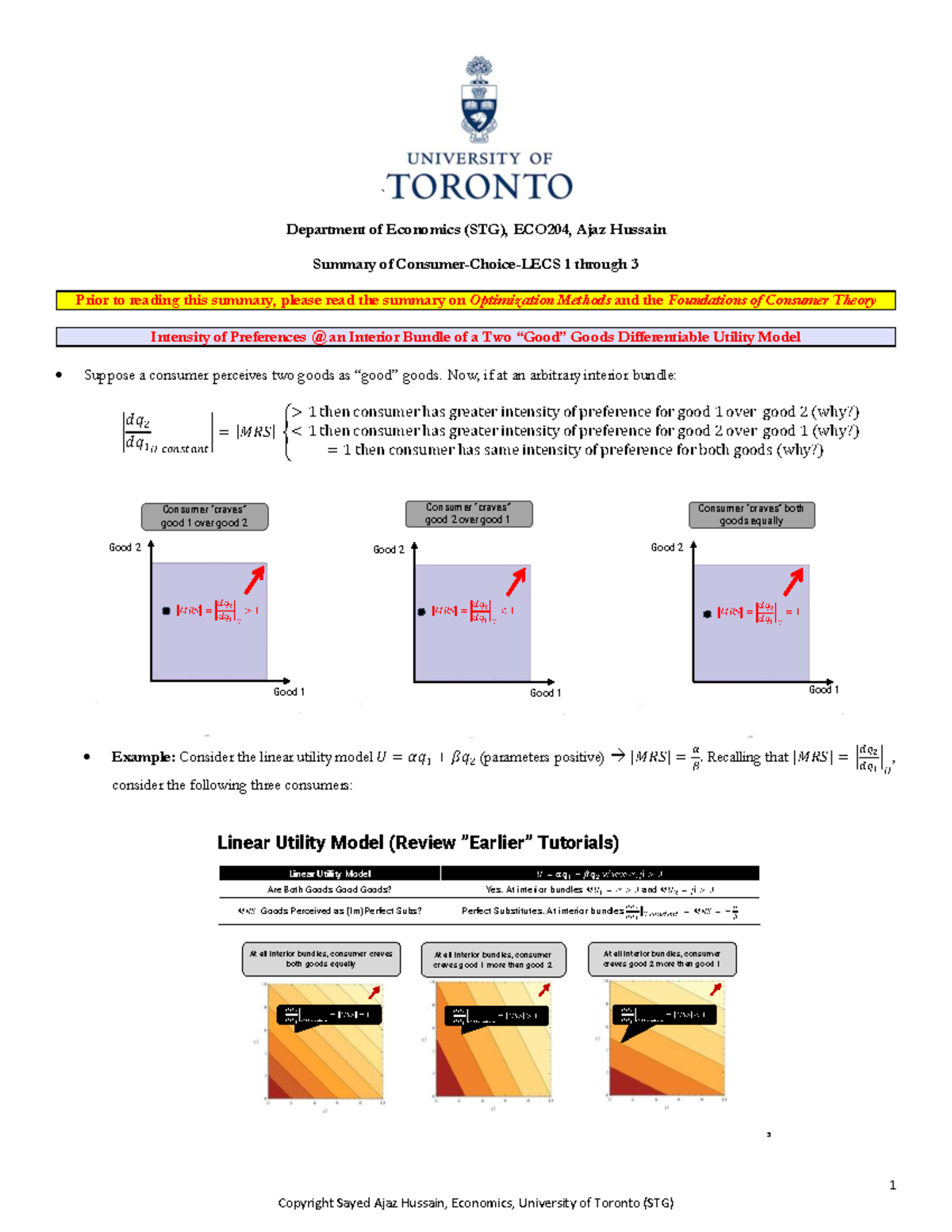 ECO204 Summary: Consumer Choice Concepts from Chapters 1-3 - Studocu