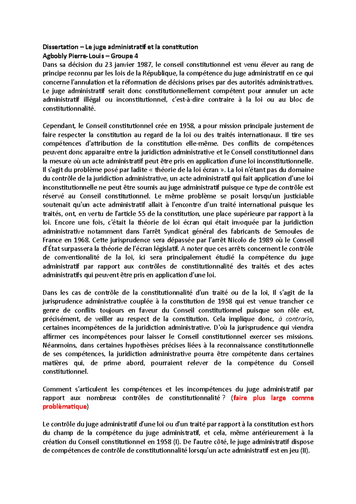 Correction - Dissertation - 1 Dissertation : « Le principe du transfert de propriété solo ...