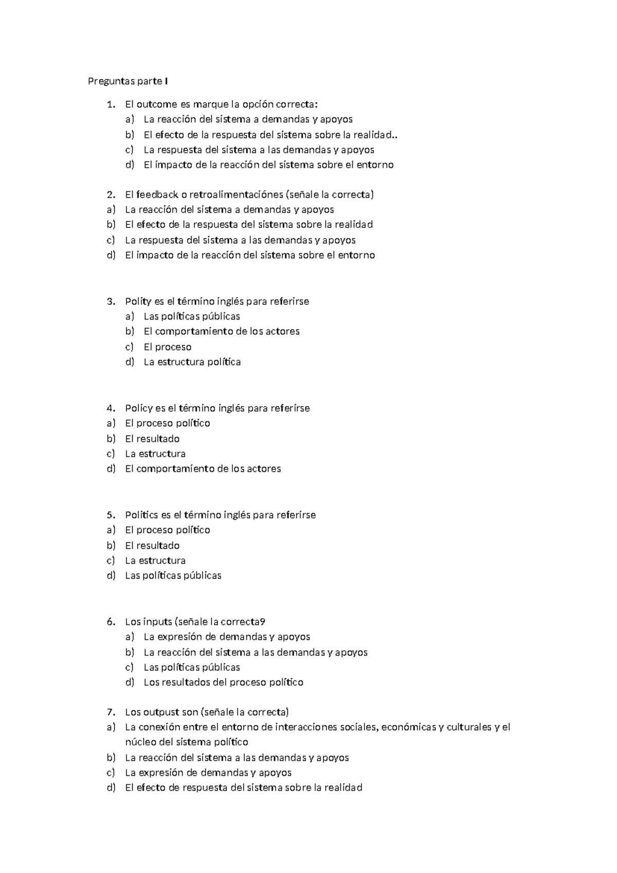 47925228 - Preguntas Parte I: Respuestas Correctas y Conceptos Clave - Studocu