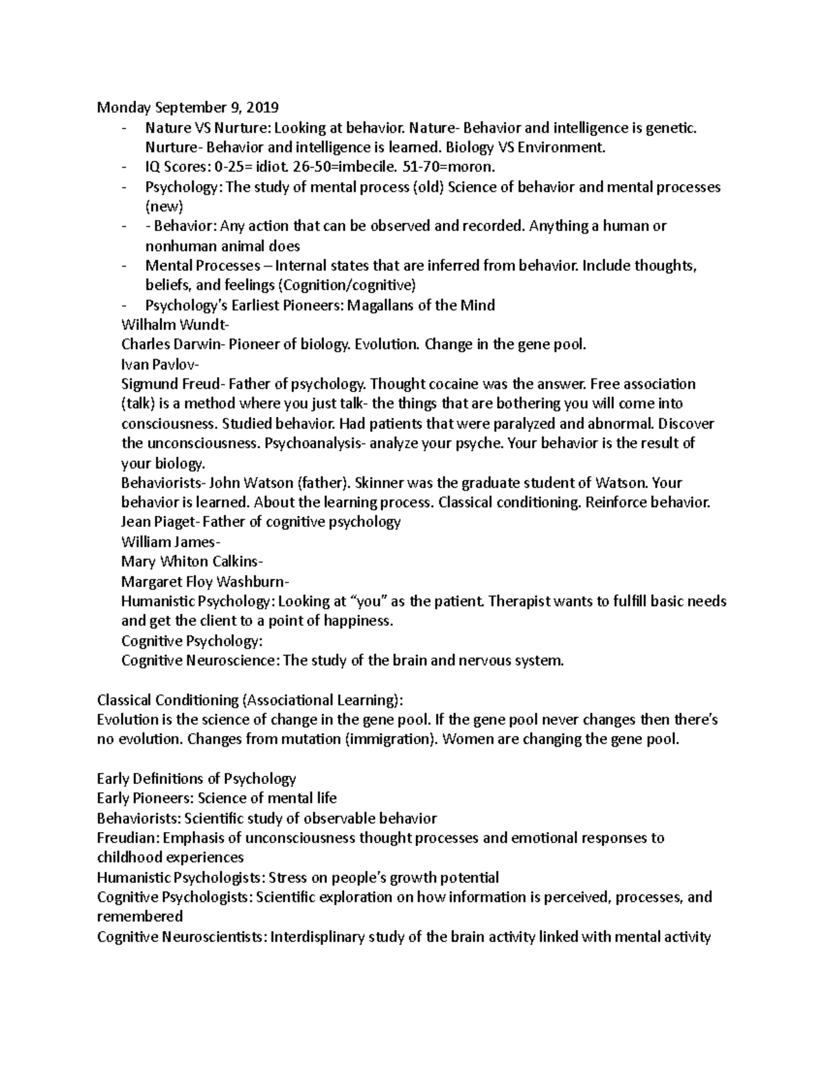 Psych - Week 2 notes - An example of unconditional positive regard ...