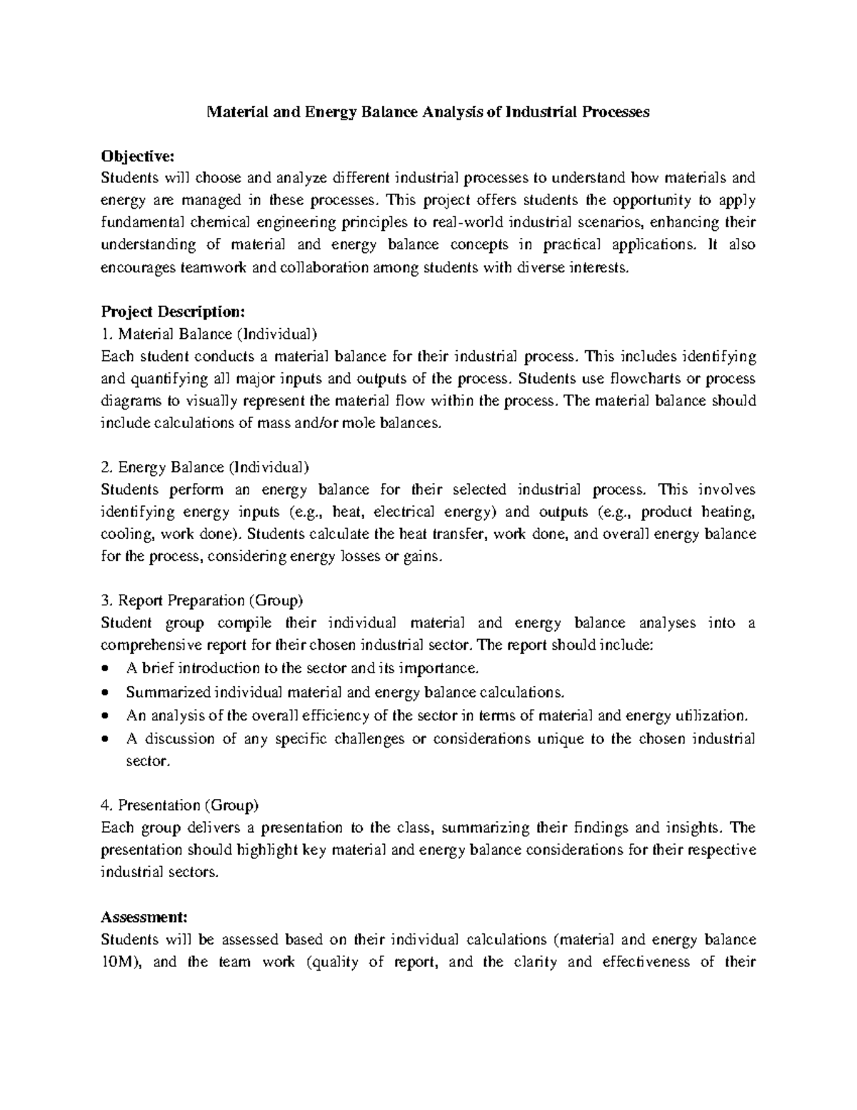 CHE F211 Material & Energy Balance Analysis in Industrial Processes ...