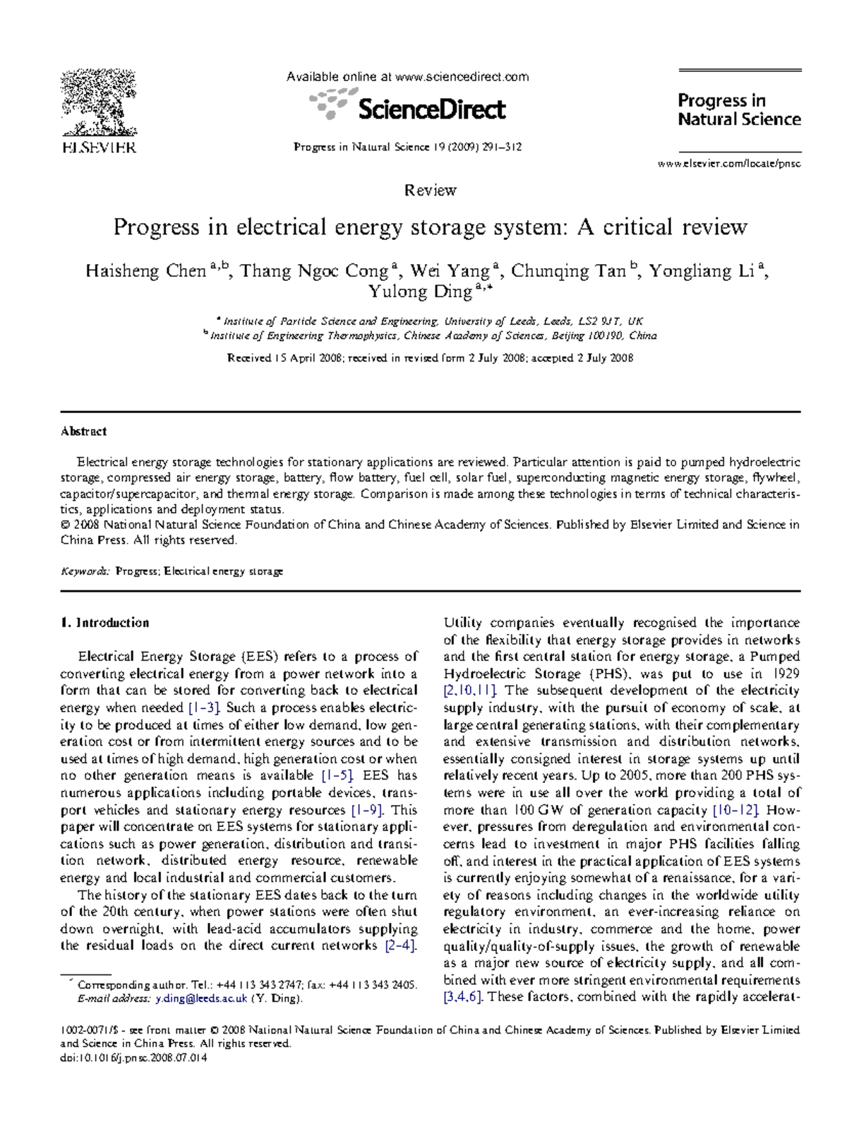 Critical Review of Electrical Energy Storage Systems (ENG 101) - Studocu