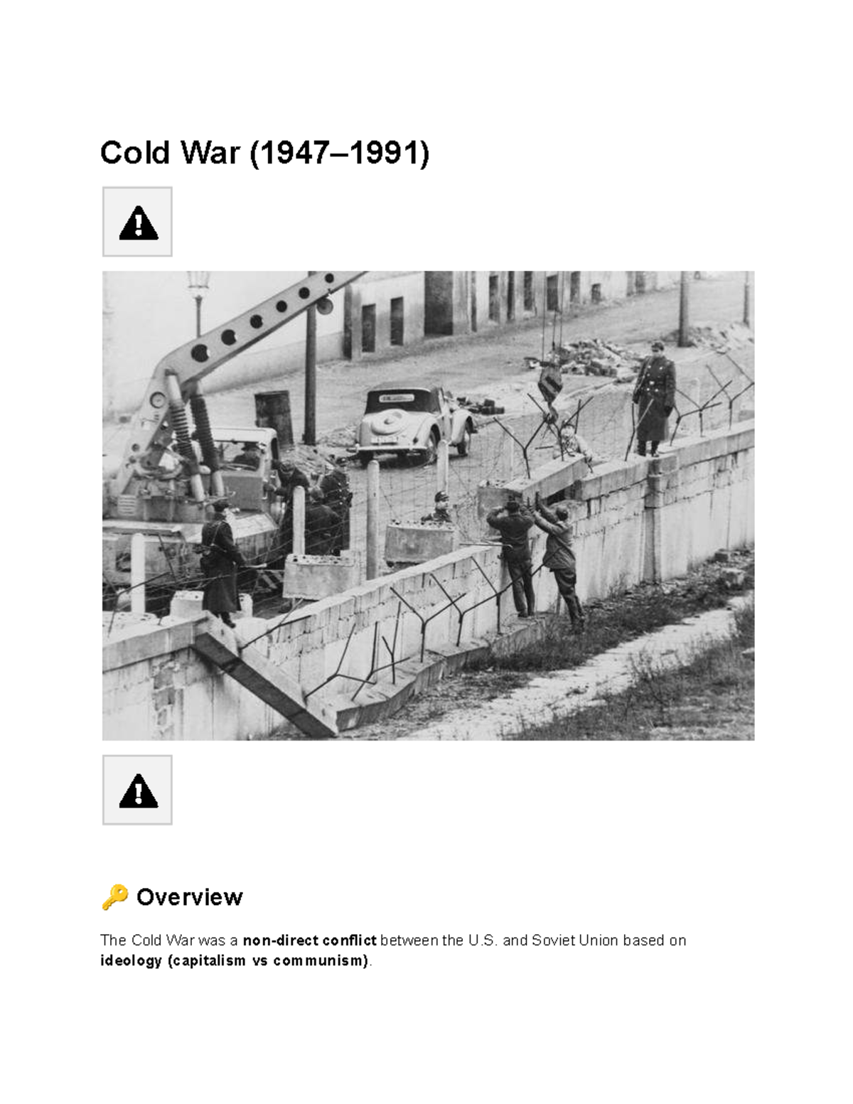 Cold War Overview: Key Events and Ideologies Summary - Studocu