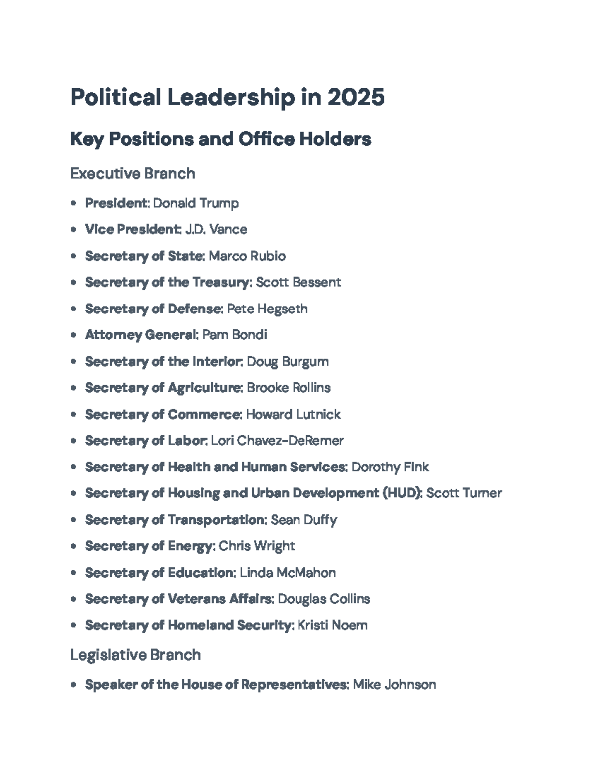 Political Leadership Landscape in 2025: Key Roles & Impact Analysis ...