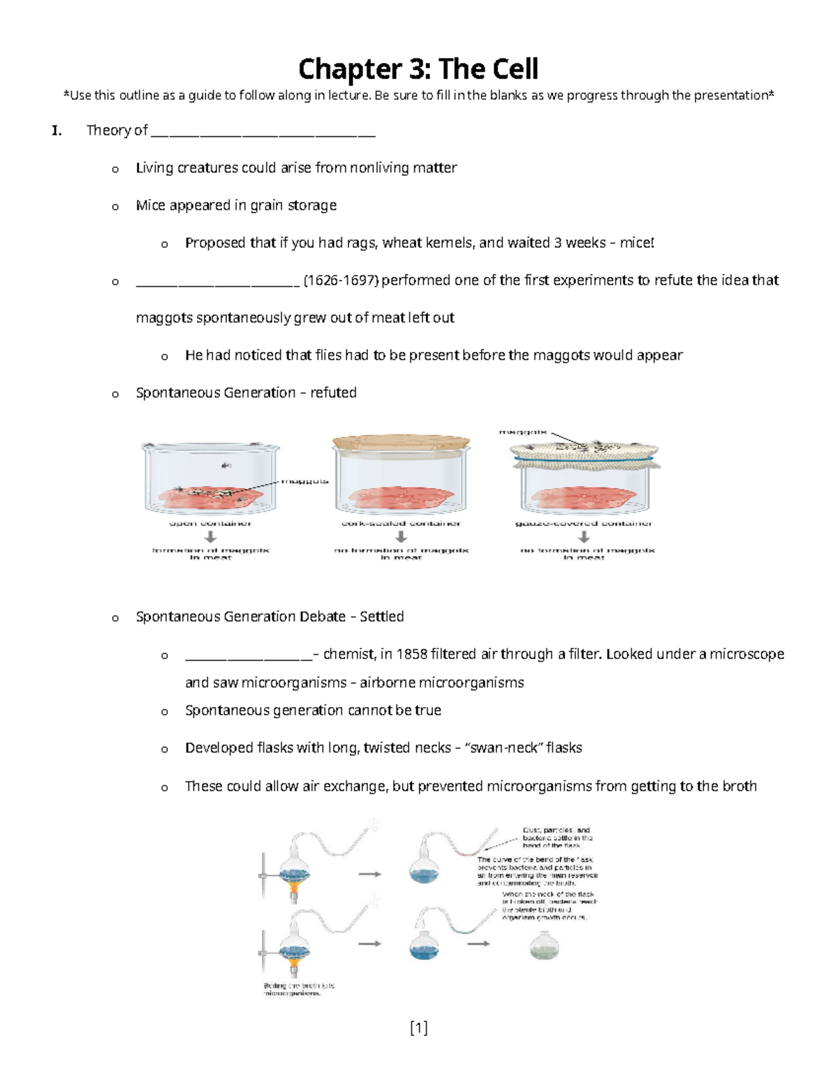 Chapter 3: The Cell - Lecture Outline and Key Concepts - Studocu