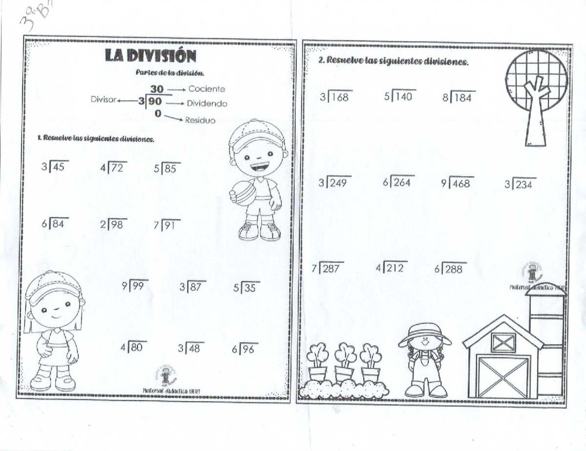 Divisiones y Cálculos para 3º B Primaria - DDD - Studocu
