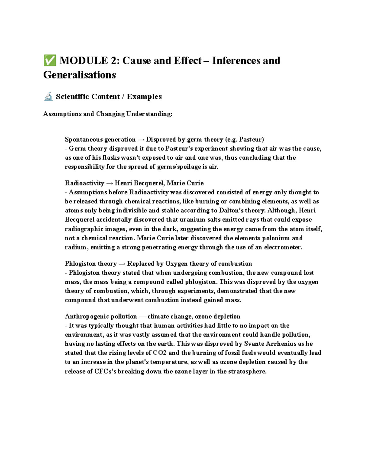 Module 2: Cause and Effect – Inferences & Generalisations - Studocu