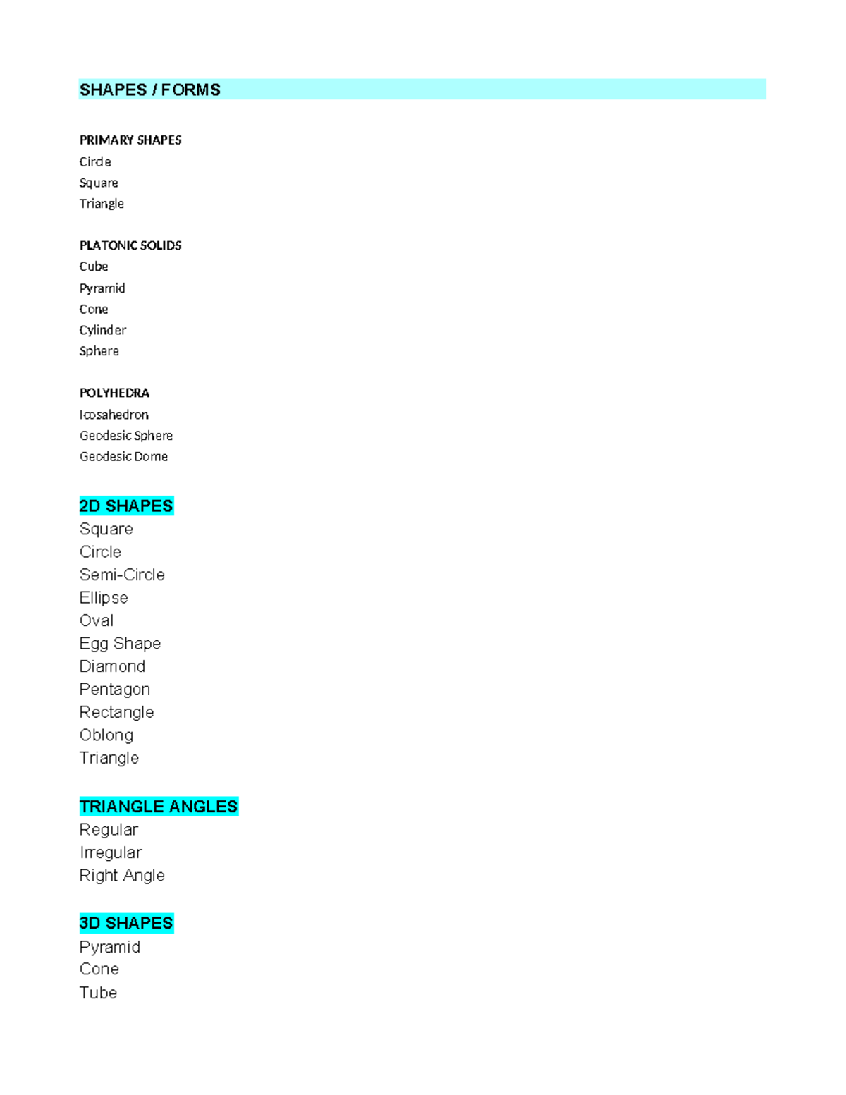 Comprehensive Guide to 2D & 3D Geometric Shapes (MATH101) - Studocu