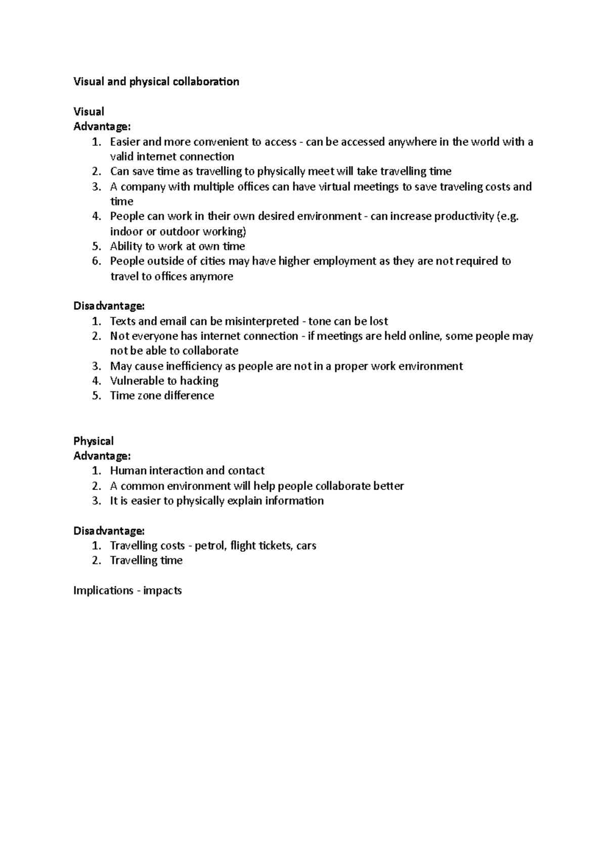 Visual and physical collaboration - Visual and physical collaboration ...