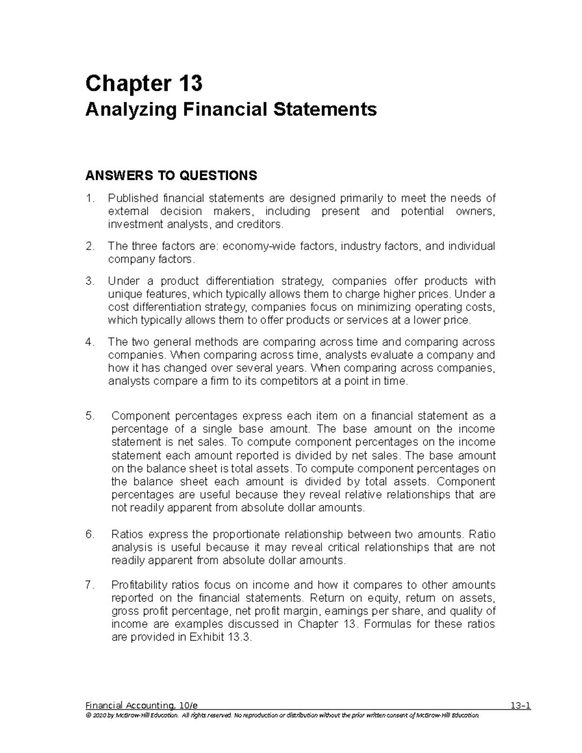 Libby 10e Ch13 SM - Detailed Solutions for Analyzing Financial ...