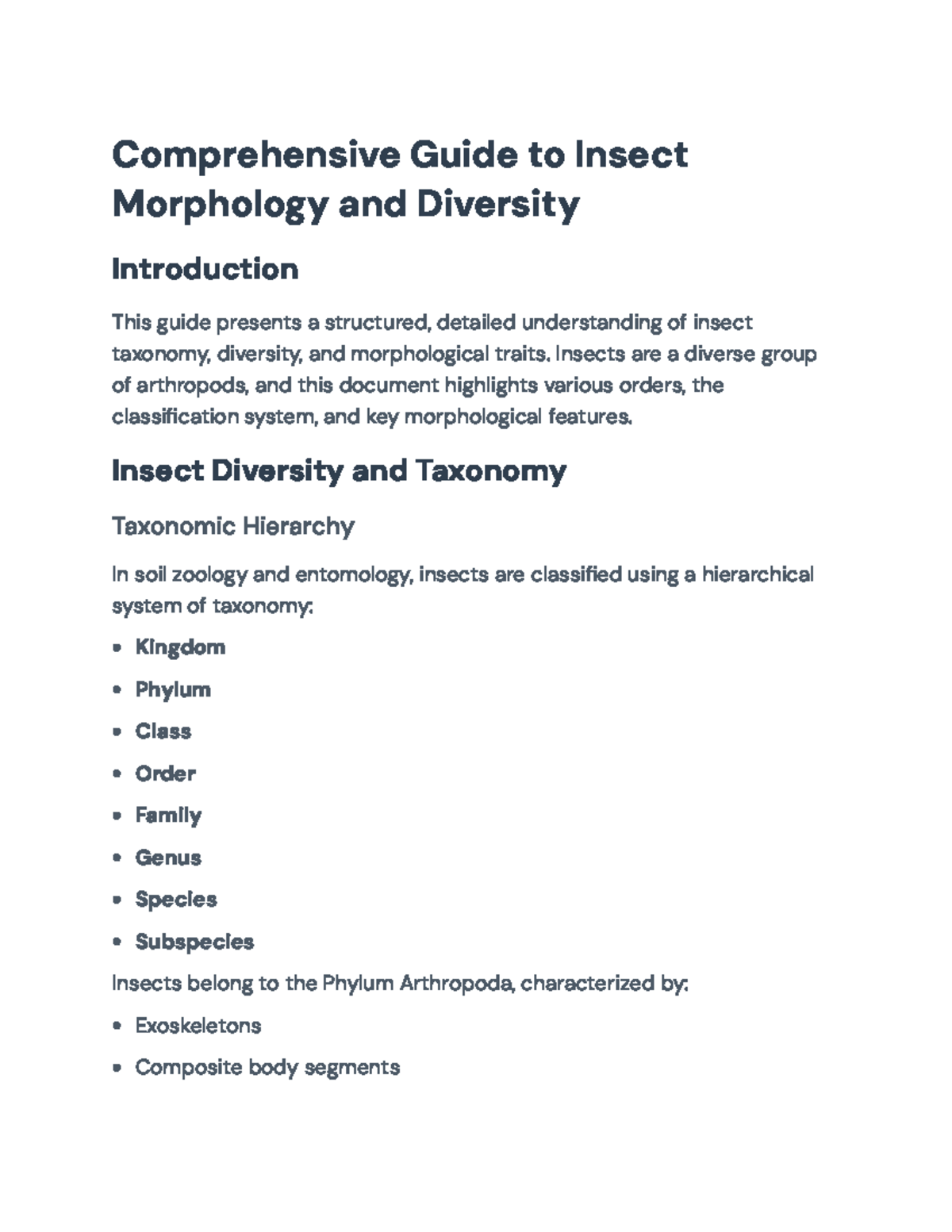 Comprehensive Guide to Insect Morphology and Diversity in Arthropods ...