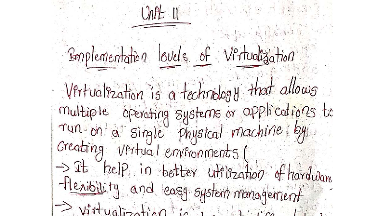 Unit 11: Implementation Levels of Virtualization in Cloud Computing (CC ...
