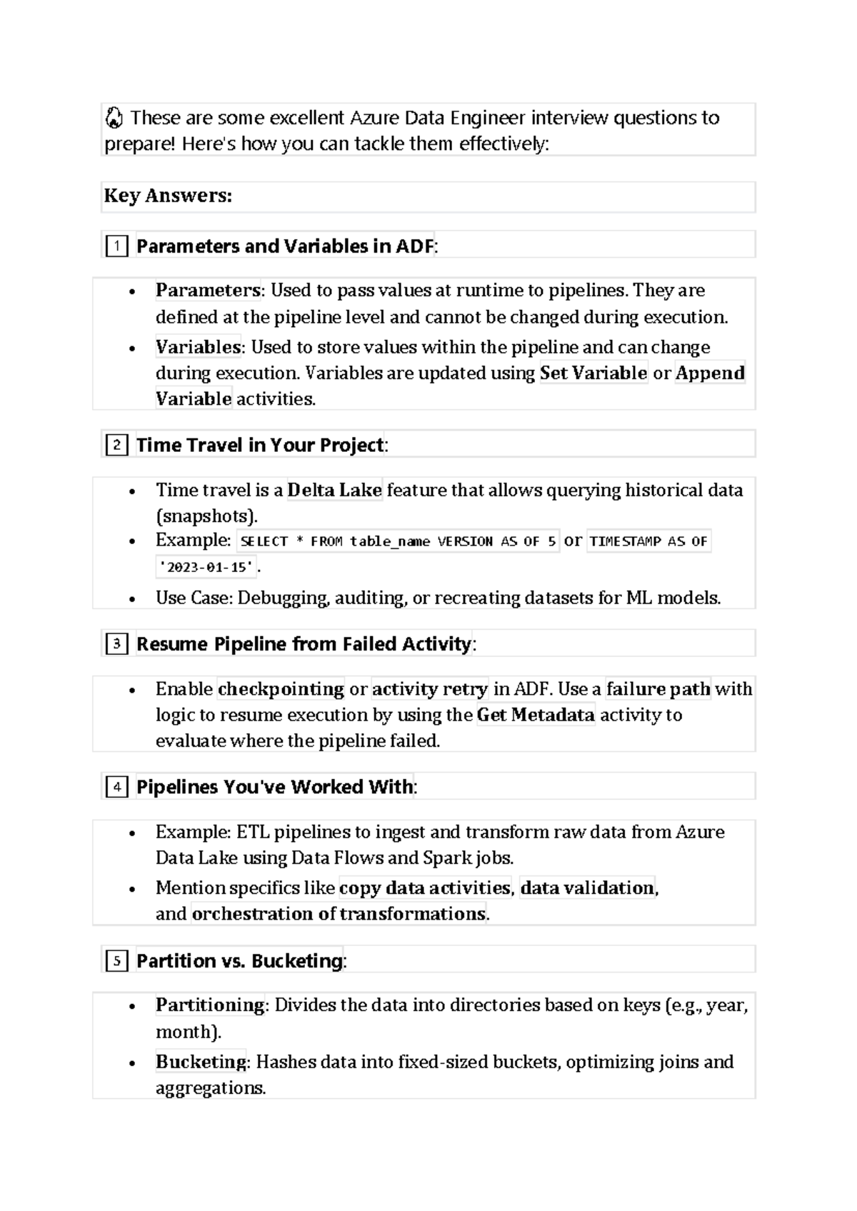 Azure Data Engineer Interview Prep: Key Questions & Answers - Studocu
