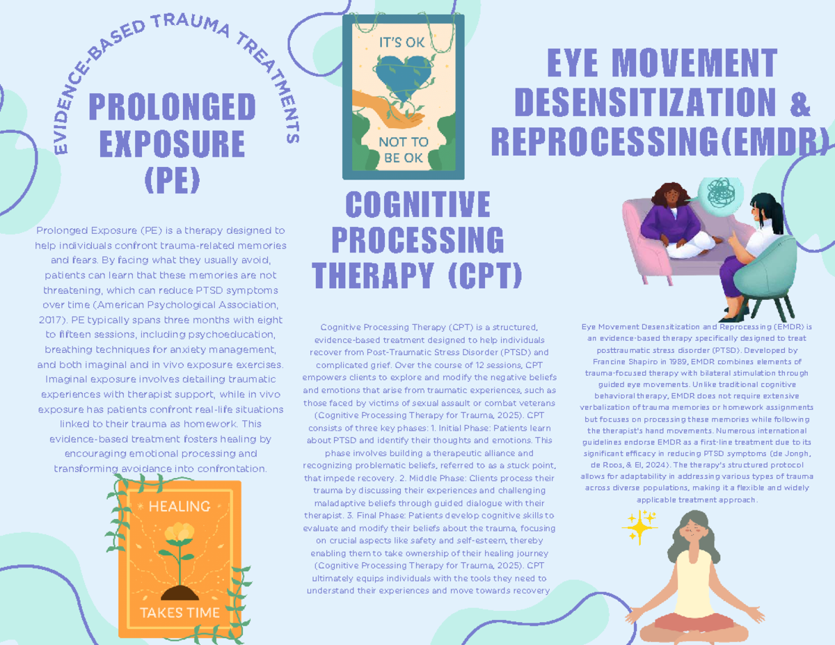 Evidence-Based Trauma Treatments: PE, CPT, and EMDR Overview - Studocu