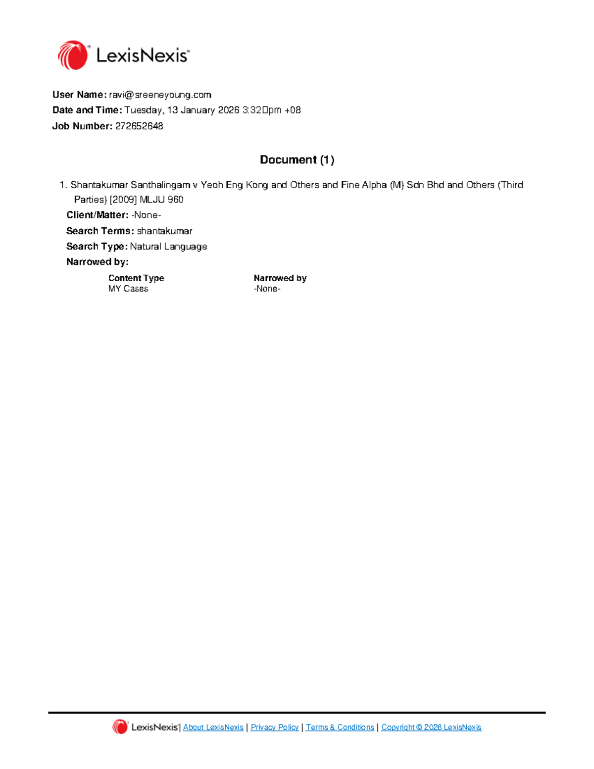 Case Analysis: Shantakumar Santhalingam v Yeoh Eng Kong & Others (MLJU ...