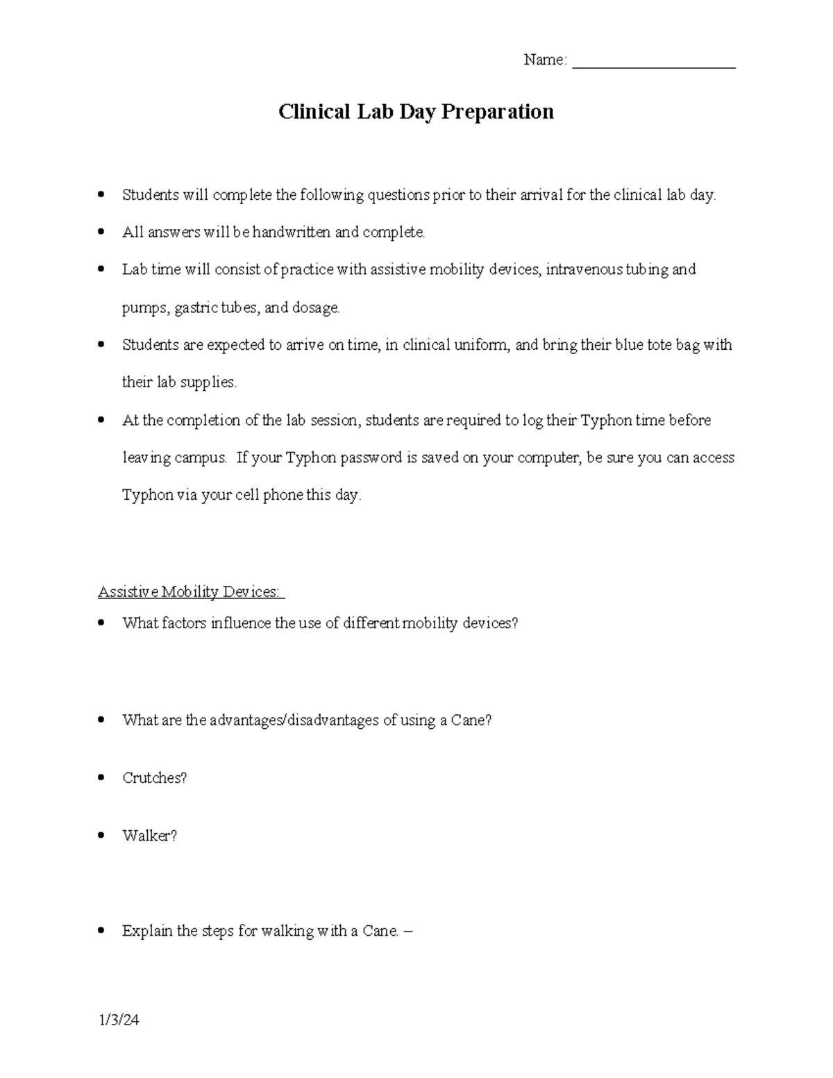 Clinical+Lab+Day+Preparation+FA24 - Clinical Lab Day Preparation ...