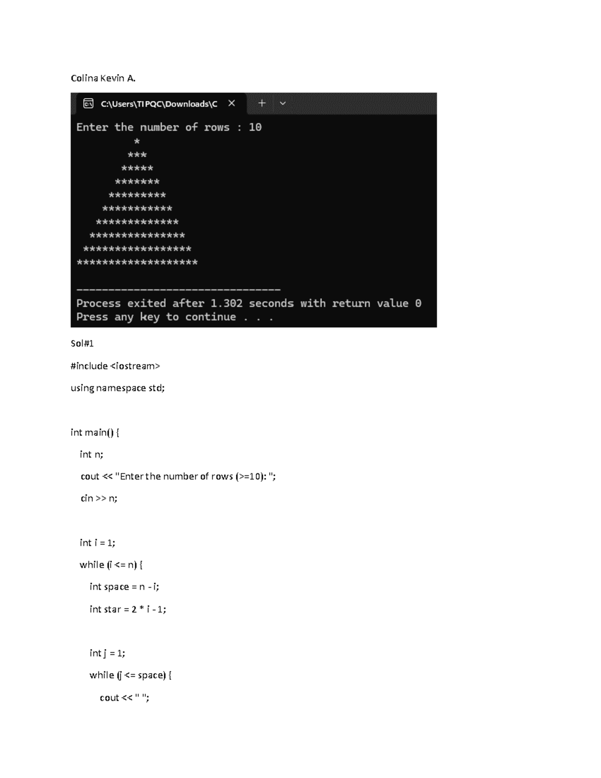 Colina Kevin A. CS101 Act#3 - Programming Assignment - Studocu