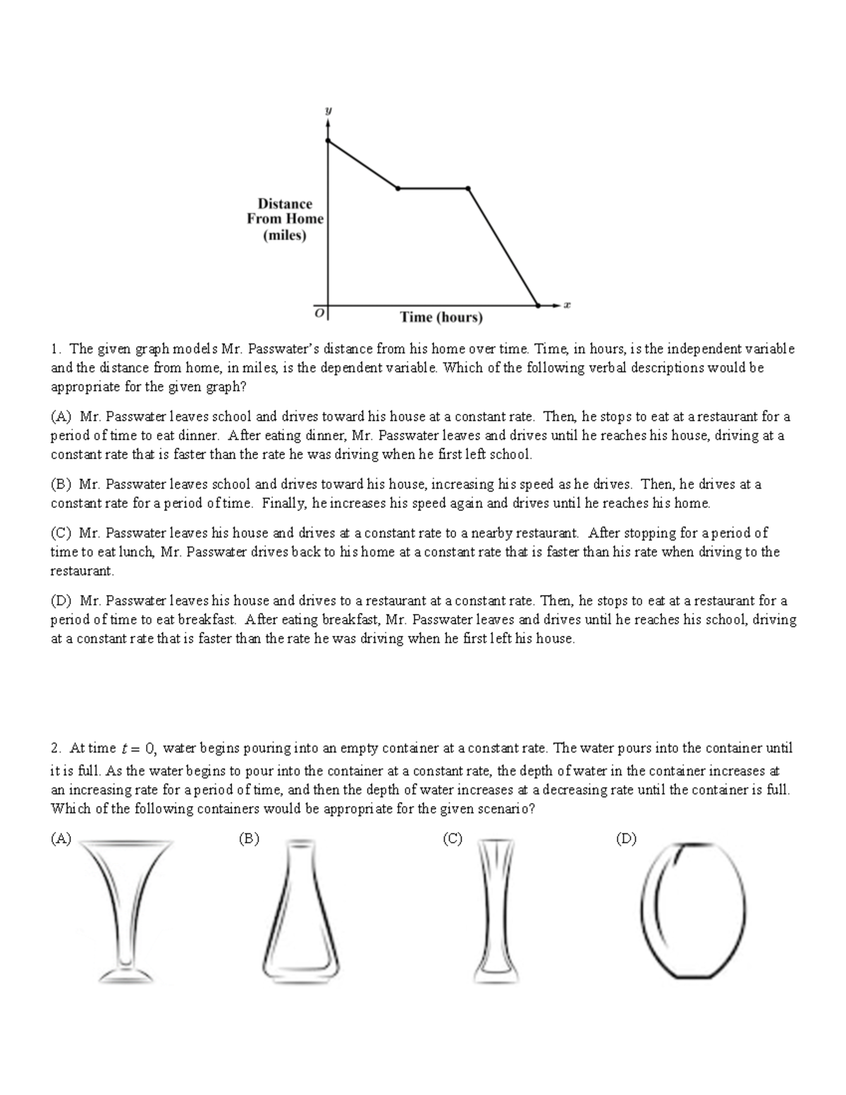 Unit 1 MCQ Review for AP Precalculus Exam (Exam Preparation Guide ...