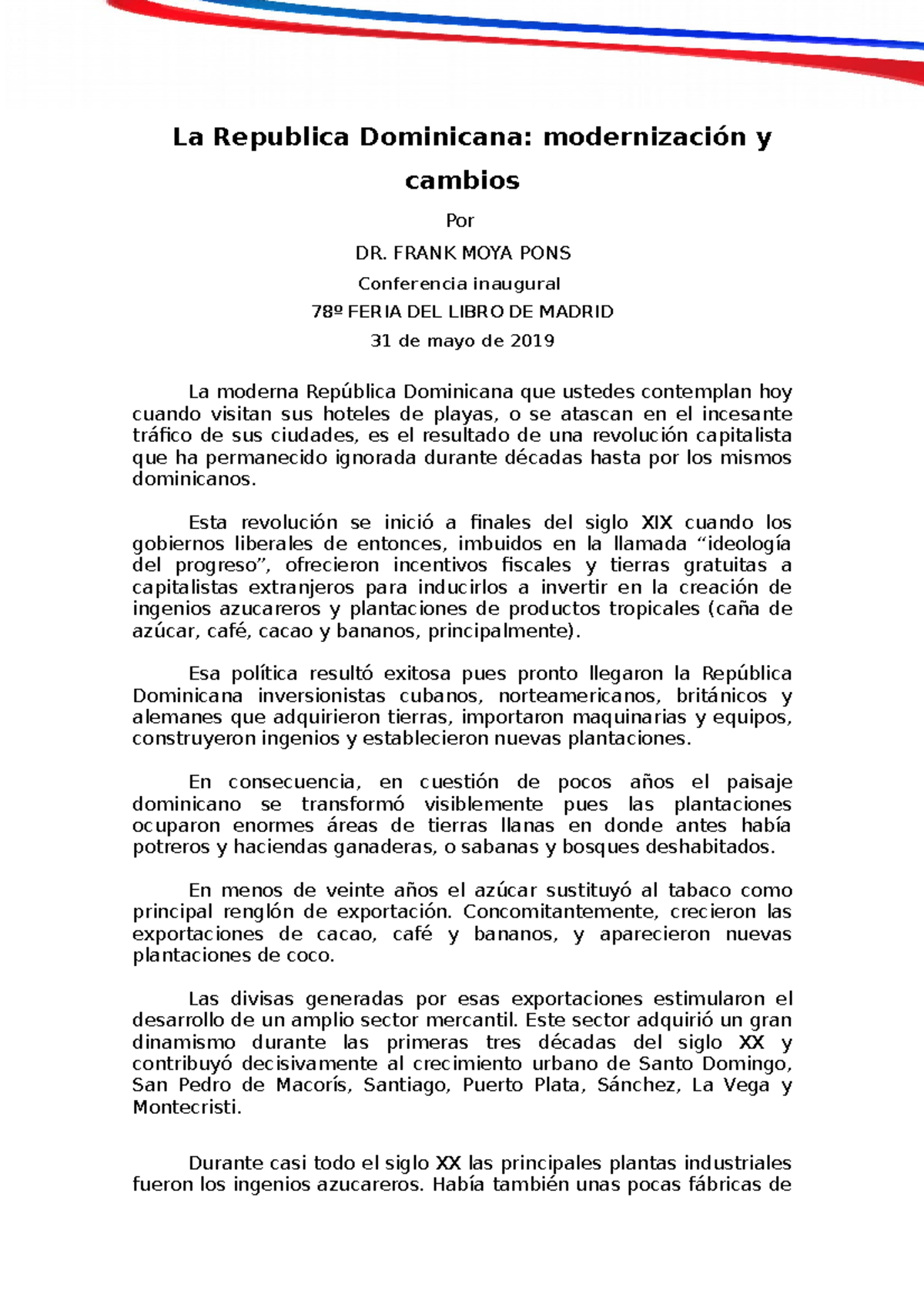 Historia de la Modernización en la República Dominicana (2019) - Studocu