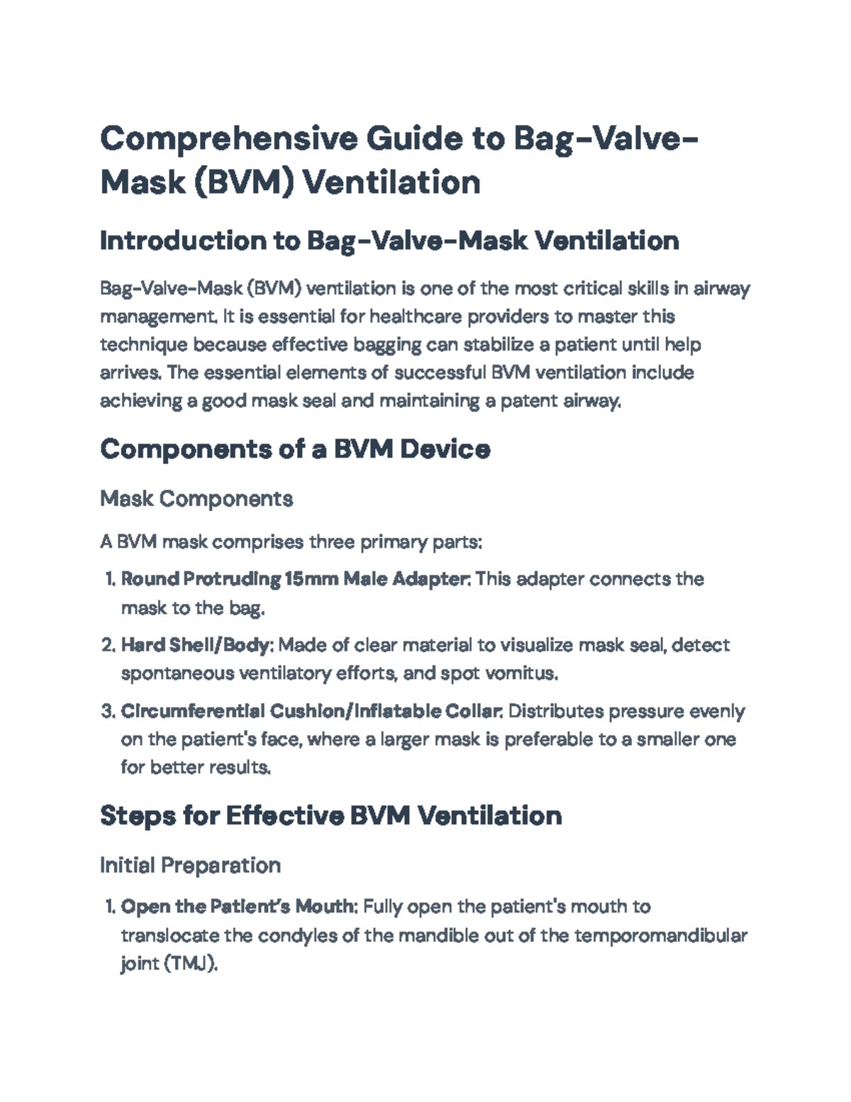 Comprehensive Guide to BVM Ventilation Techniques and Best Practices ...
