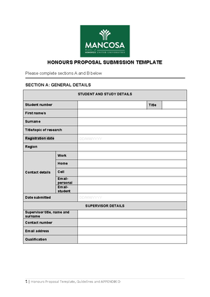 MANCOSA - Research Report - Studocu