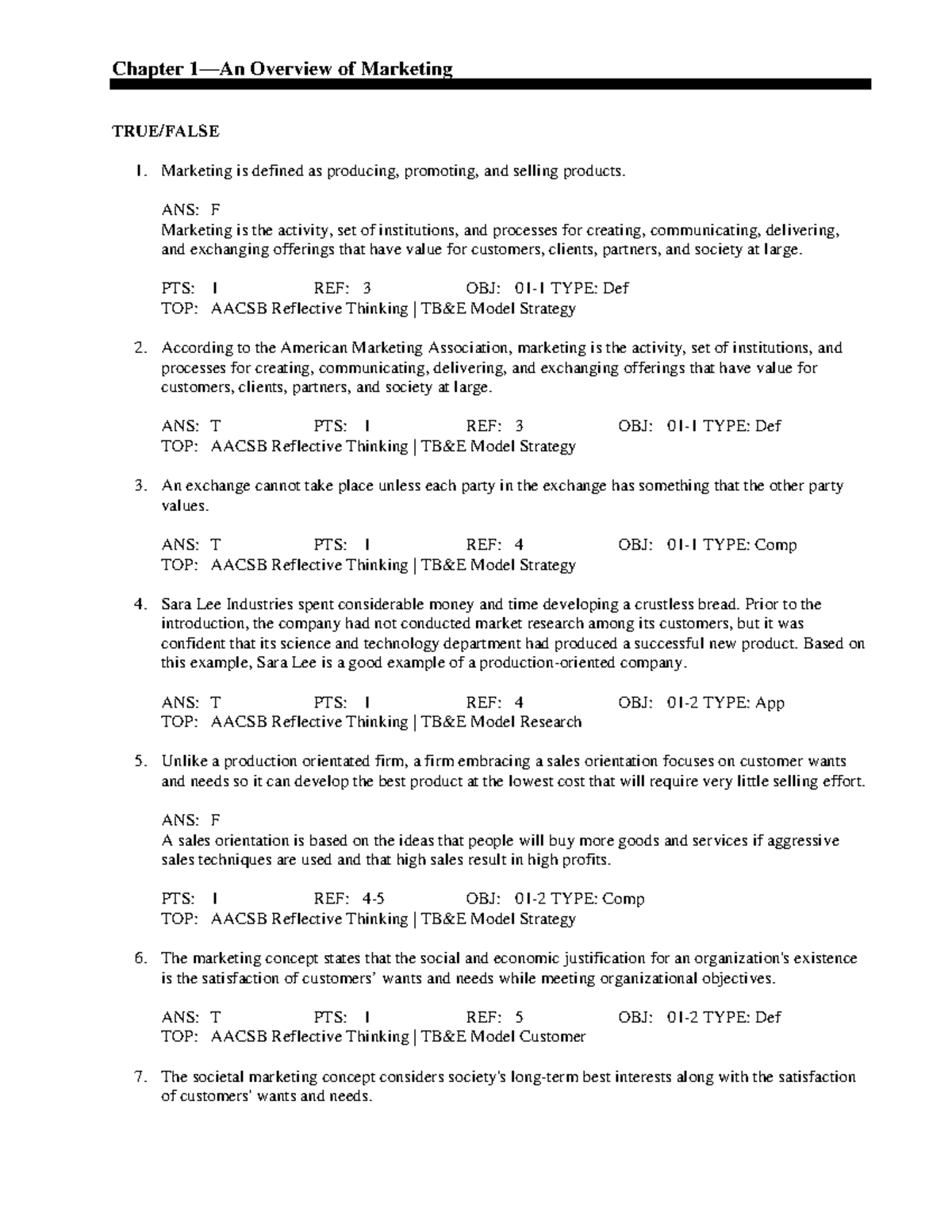Chapter 01 Overview: Key Concepts in Marketing (MKT 101) - Studocu