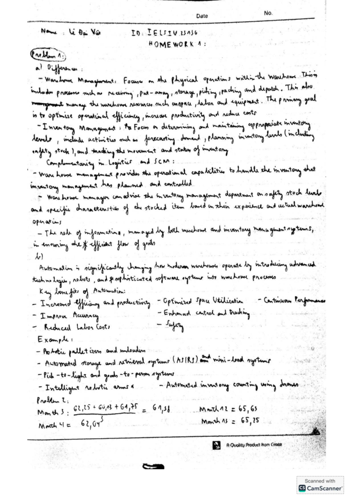 WEM HW1 Le Dai Viet Ielsiu 23136 - Date No. Name li Dai ID IELSIV ISASS HOMEWORK 1: Problem 1: a ...