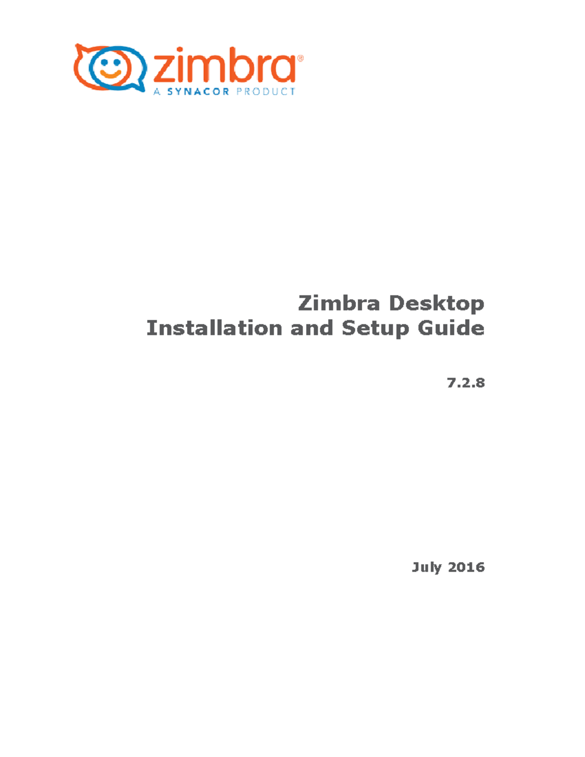 Zimbra Desktop Installation & Setup Guide v7.2 (July 2016) - Studocu