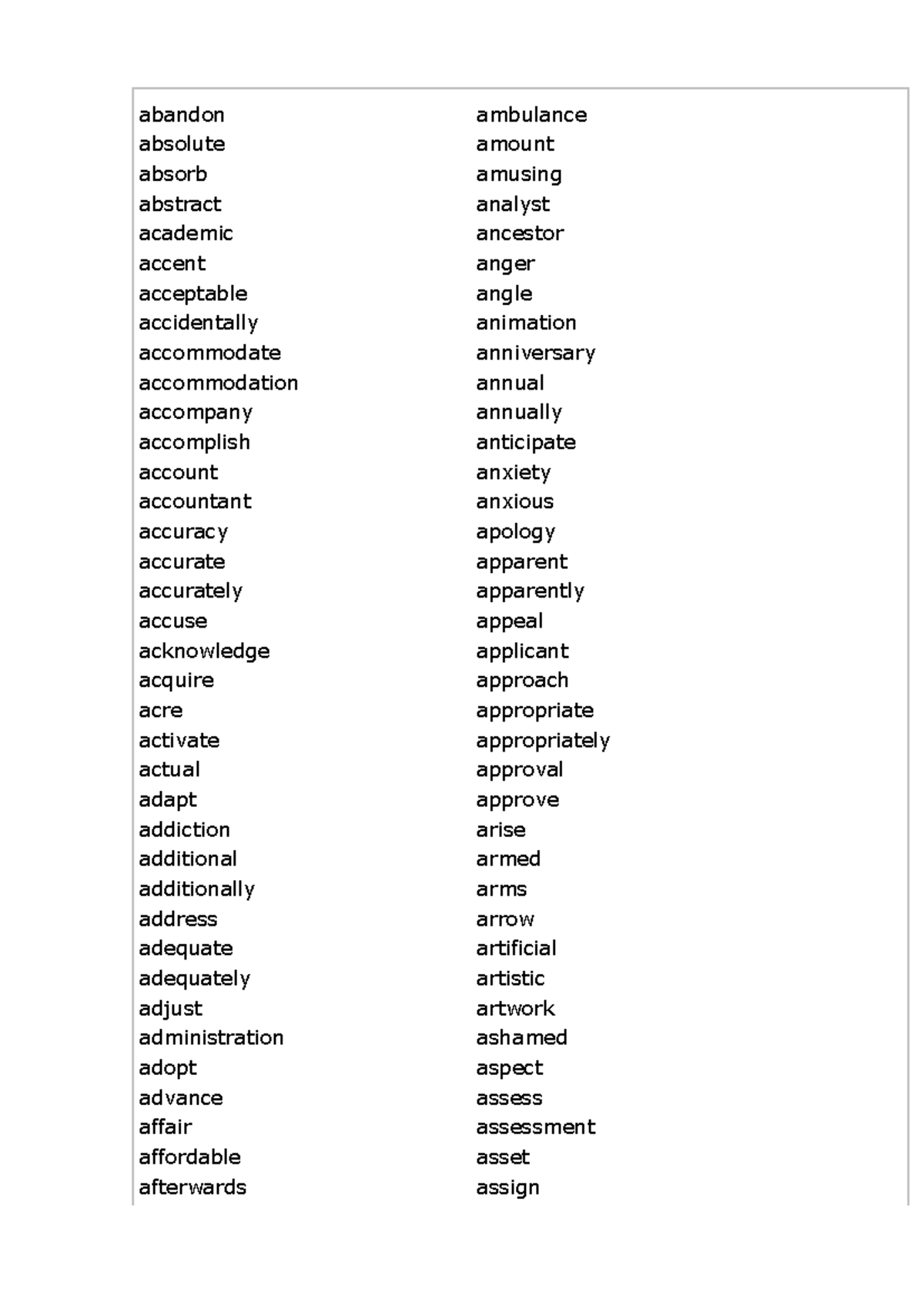 CEFR B2 Vocabulary List: Comprehensive Word Collection - Studocu