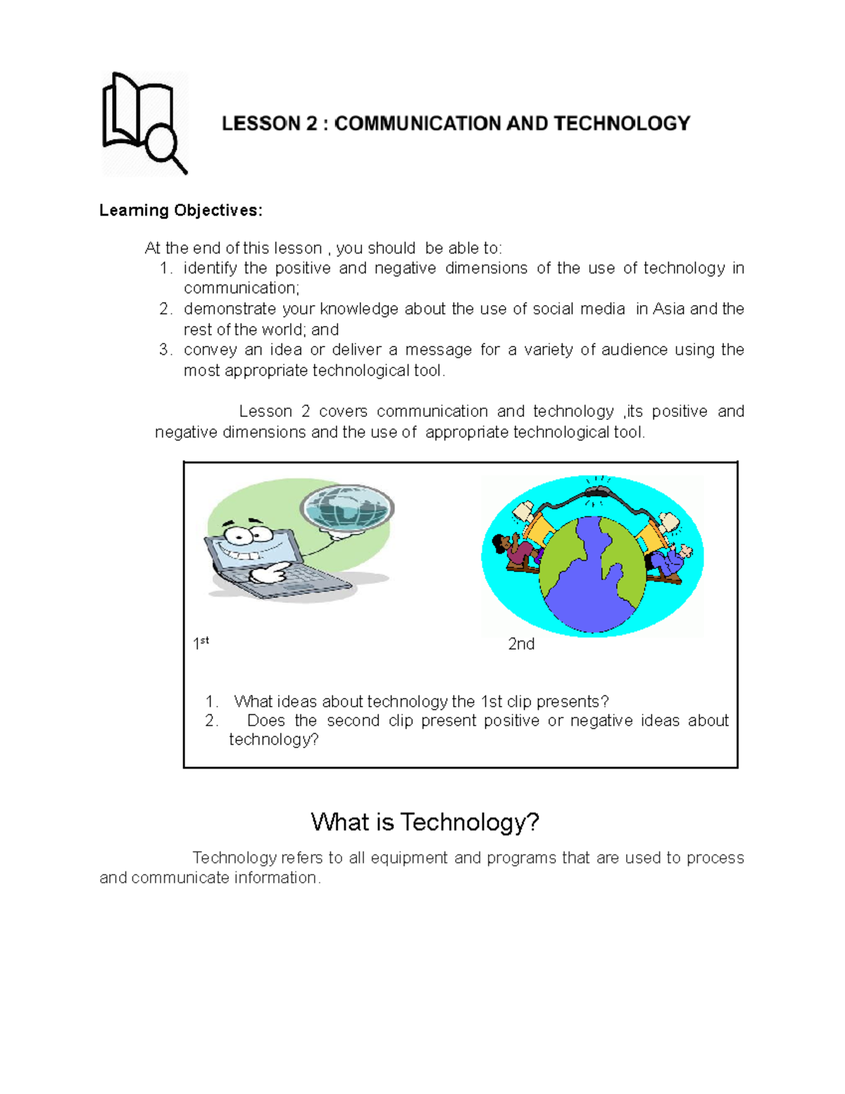 Purposive Communication- Globalization and Intercultural Communication - Learning Objectives: At ...