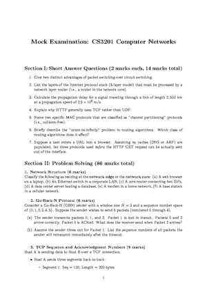 Computer Networks - CS3201 - CityU - Studocu