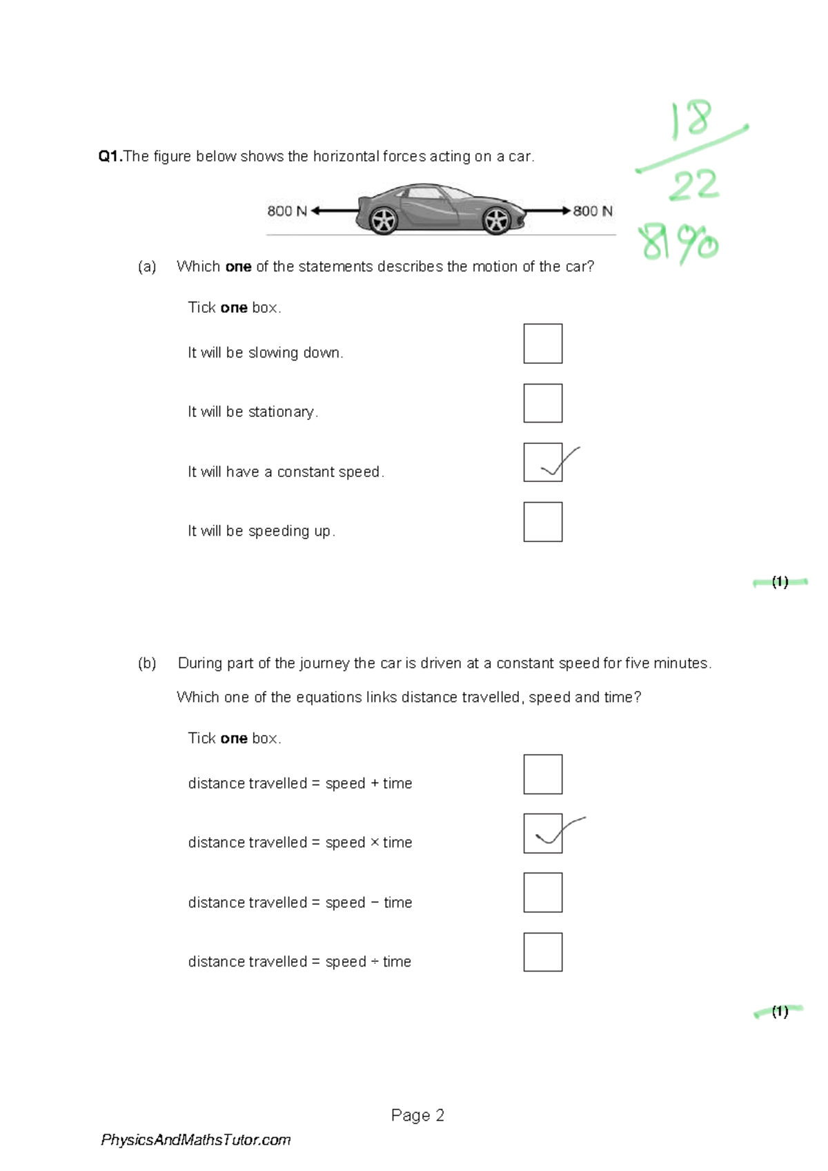 Changes in Energy 1 QP - Physics Practice Paper Exam - Studocu