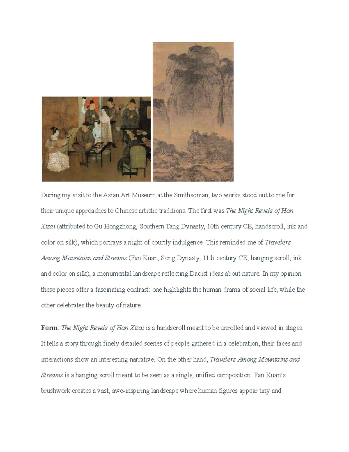 Field trip assignment Asian & African art museums - During my visit to ...