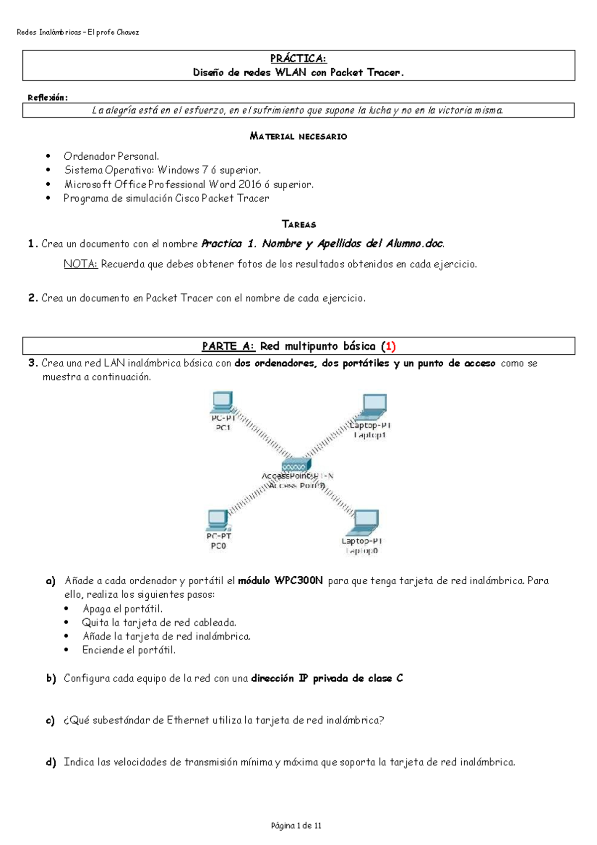 Ejercicios de Diseño de Redes Inalámbricas con Packet Tracer - Studocu