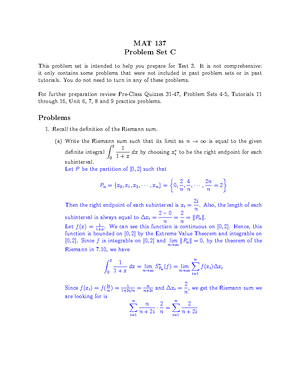 Mat137Y1 - U of T - Calculus - Studocu