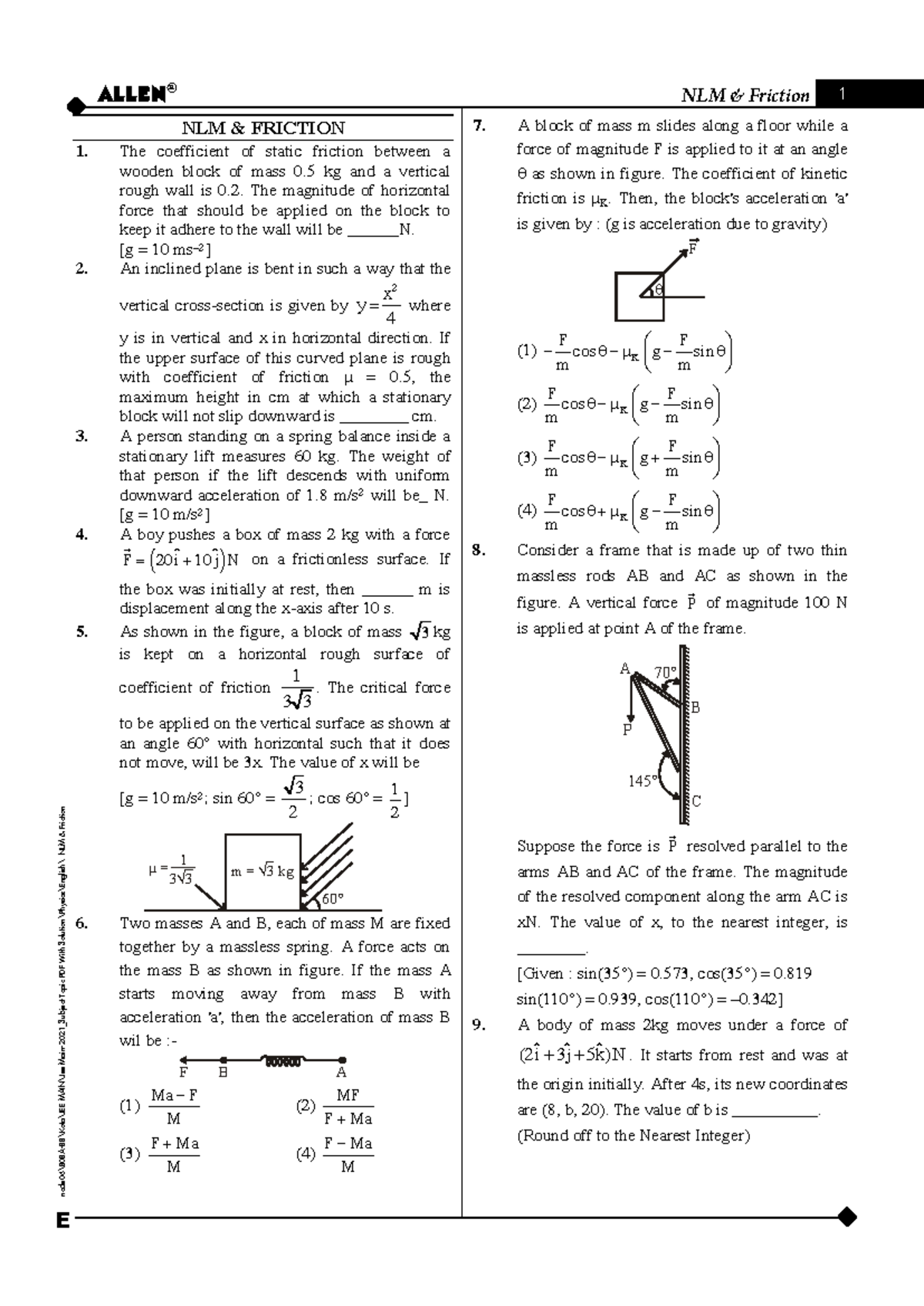 NLM Friction: Comprehensive Study Guide and Solutions - Studocu