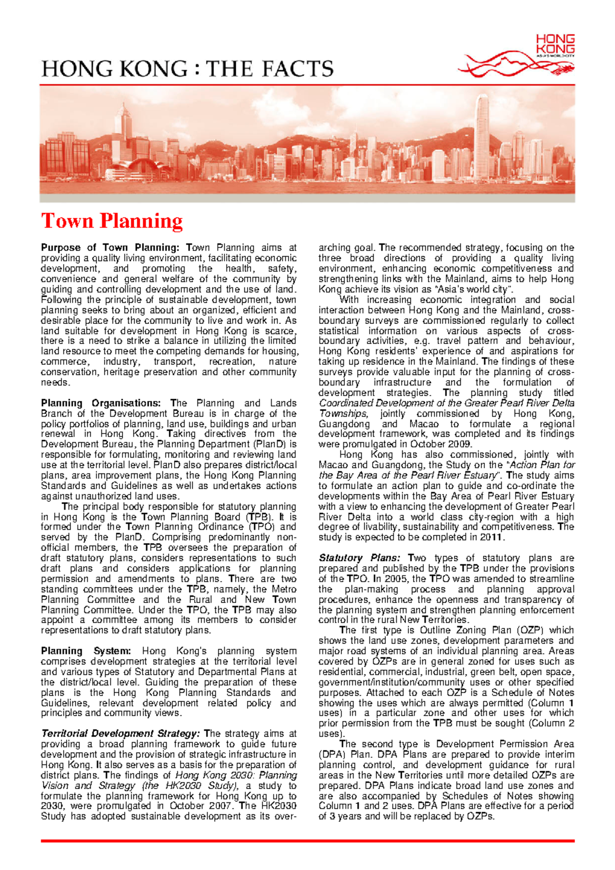Town Planning - facts - KCBC Arch Design - HONG KONG : THE FACTS Town ...