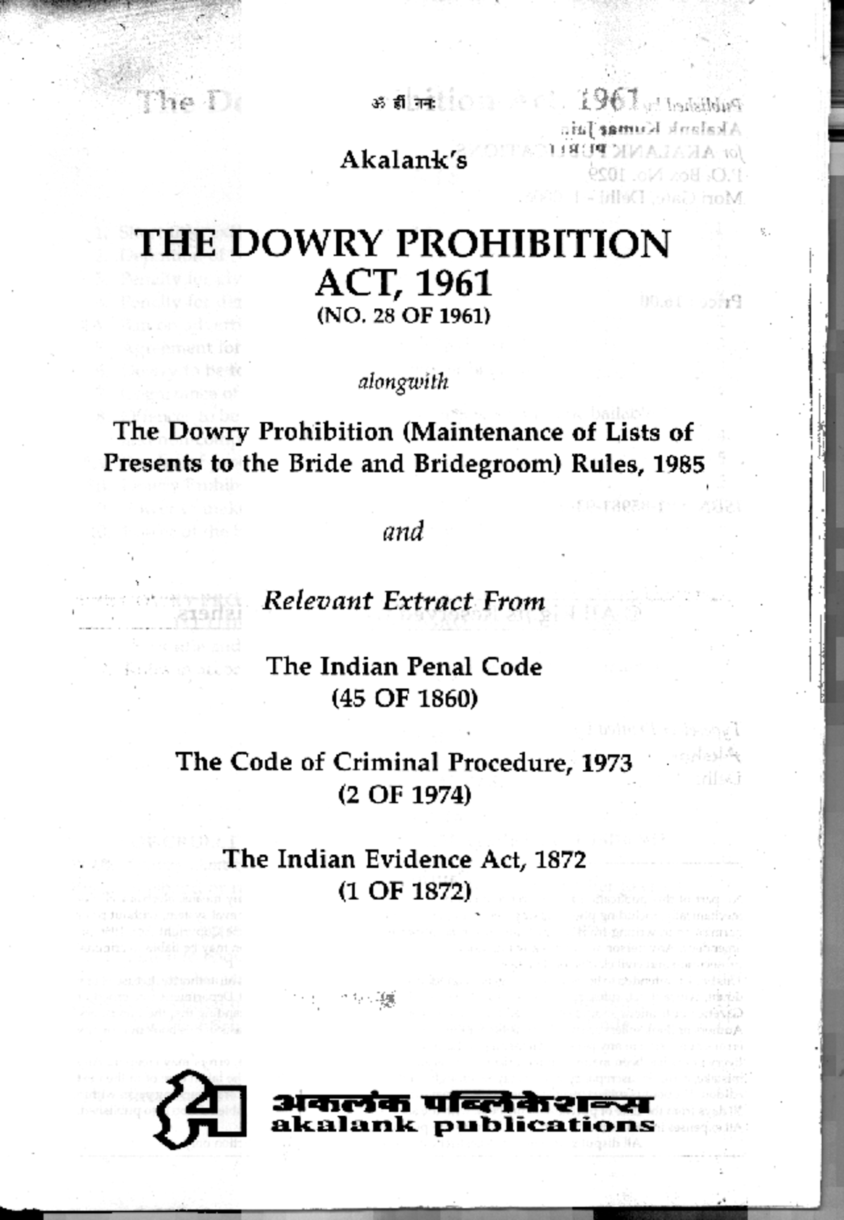 Dowry Prohibition Act, 1961 - Comprehensive Overview and Amendments ...