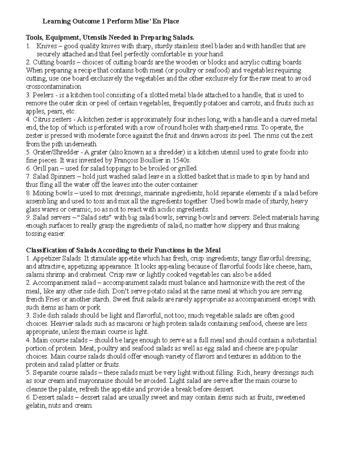 G9-TLE Cookery 2nd Quarter Exam Review and Questions - Studocu