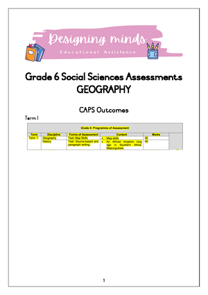 Grade 6 History Term 1 Assessment Memo - Grade 6 Social Sciences ...