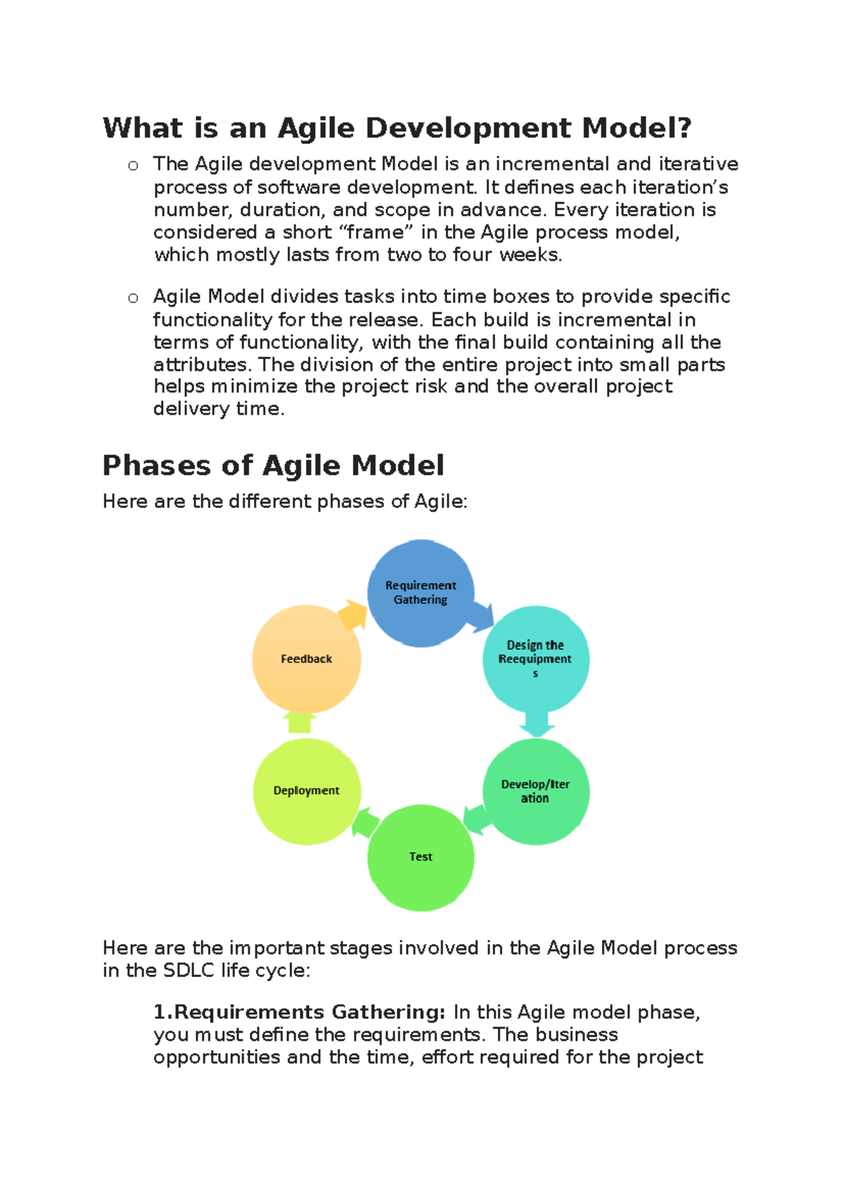 Devops notes u1 - ghgh - What is an Agile Development Model? o The ...