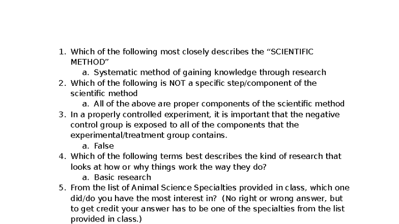 Animal Science Exam Review Notes (ASCI 101) - Studocu