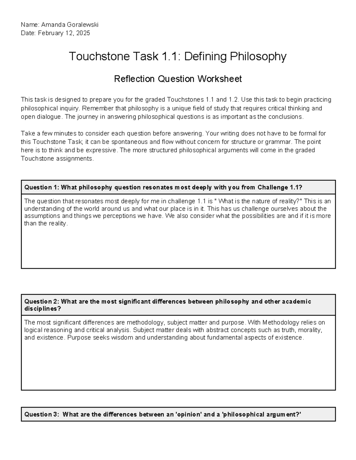 Ancient Greek Philosophers Touchstone Task 1 Reflection Worksheet - Studocu