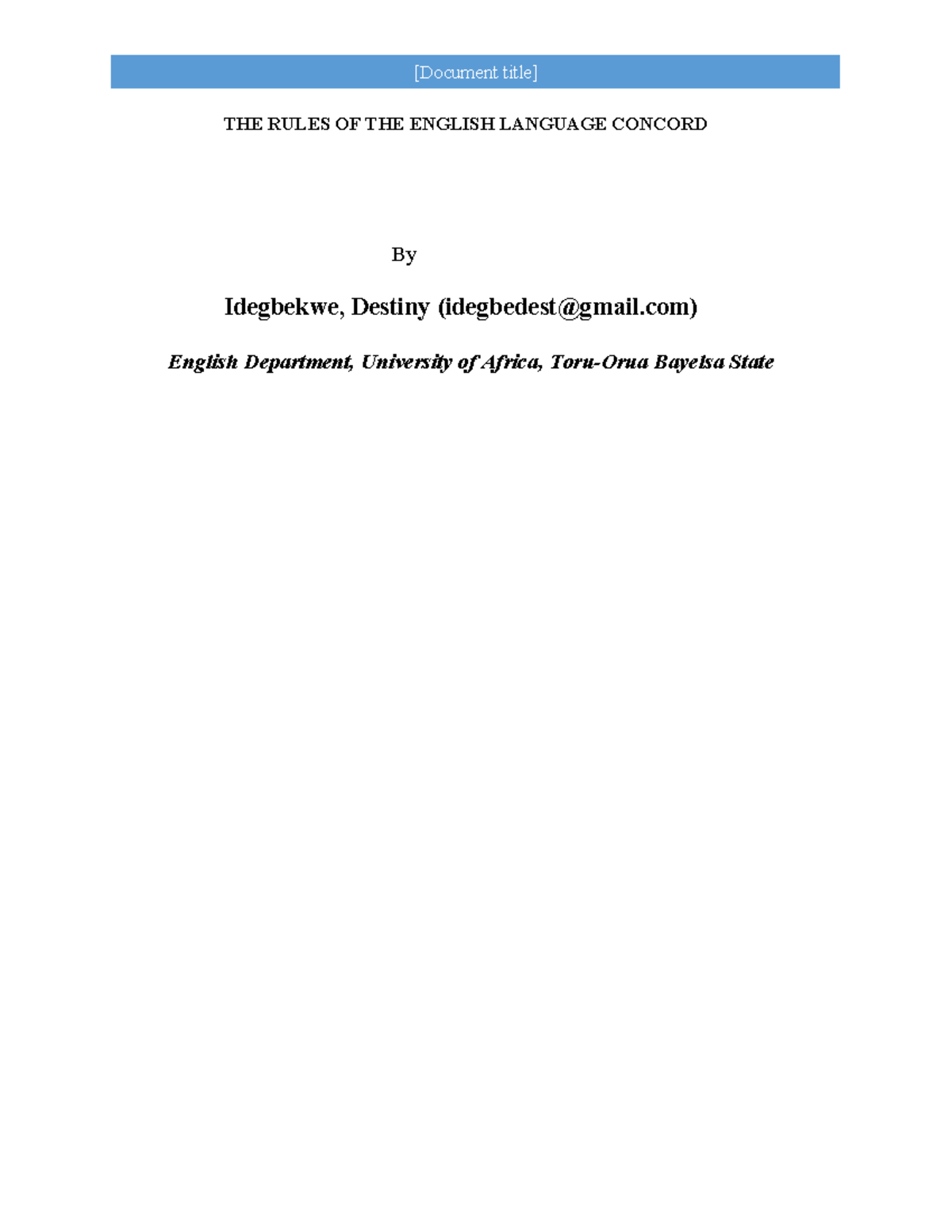 English Concord: Comprehensive Rules and Examples for Mastery - Studocu