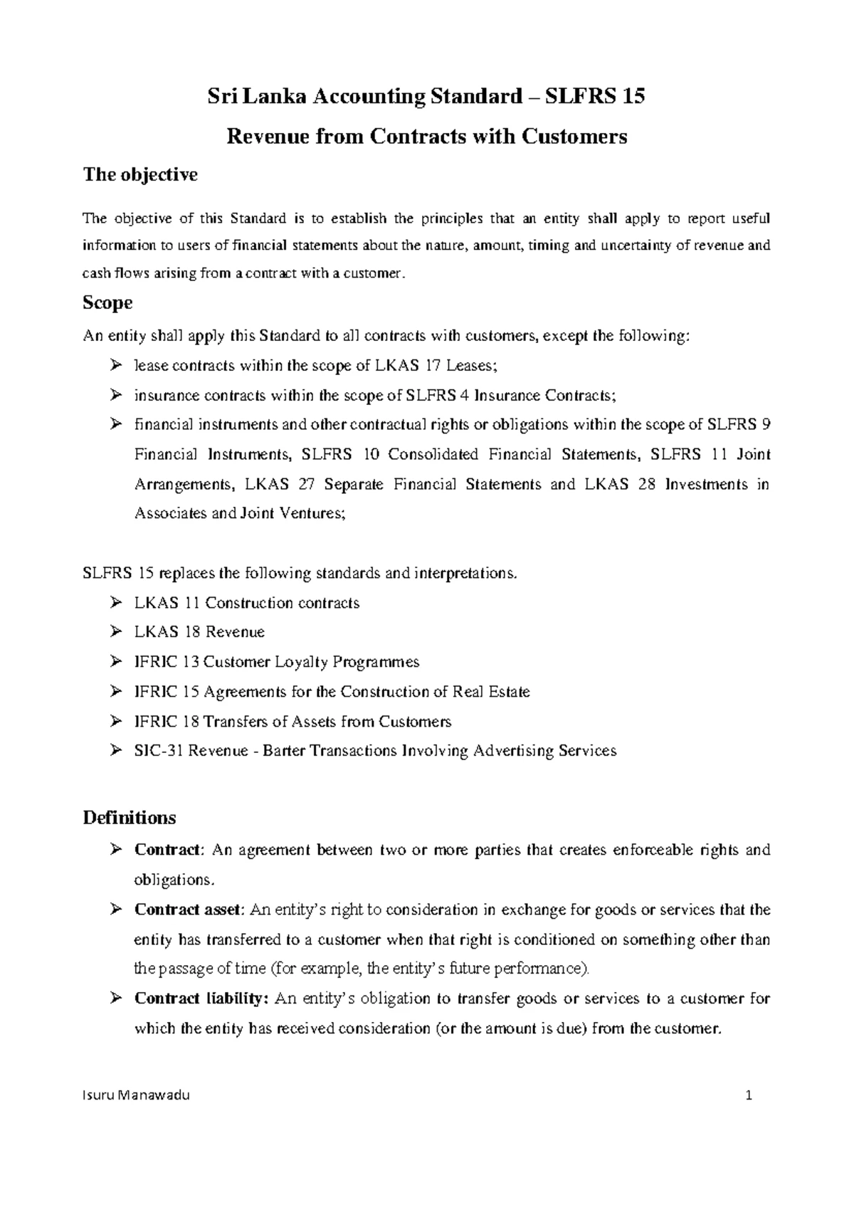 SLFRS 16 IM: Comprehensive Overview of Lease Accounting Standards - Studocu