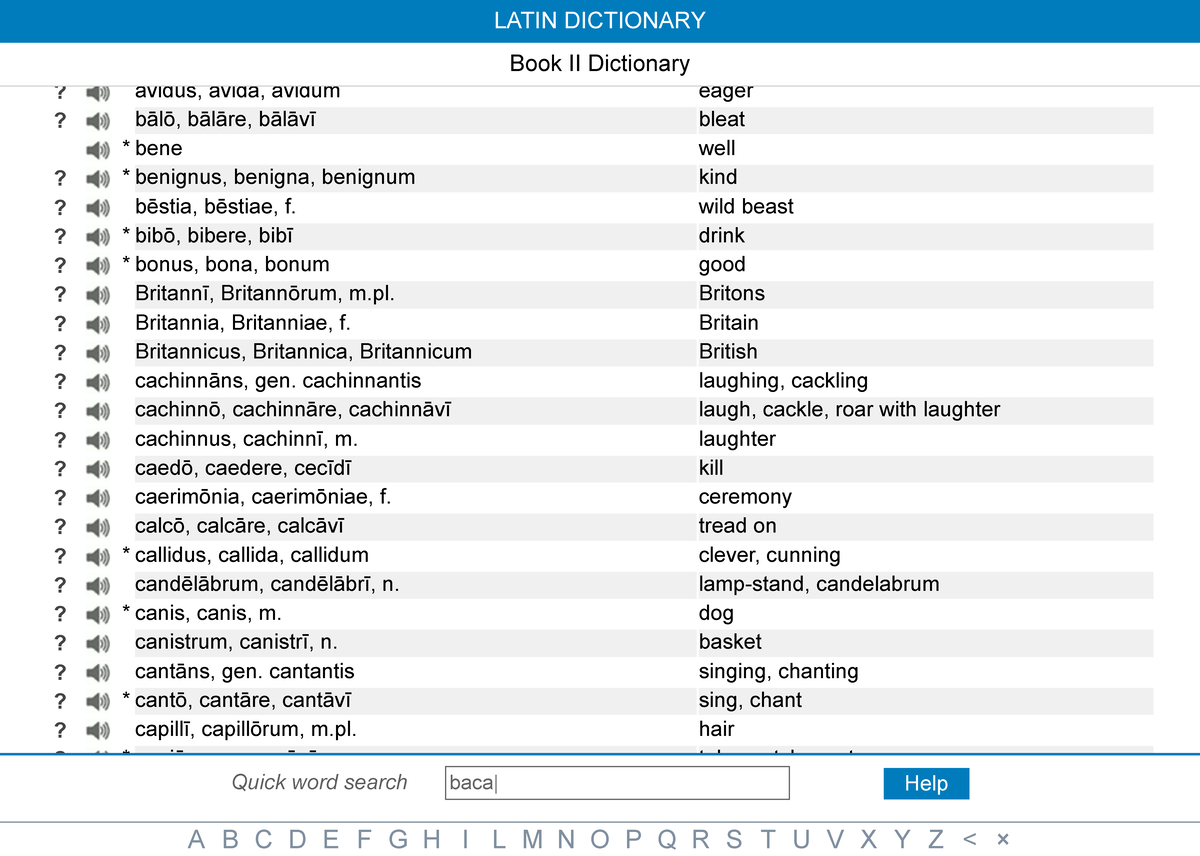 CLC - Latin Book II Dictionary of Terms and Definitions - Studocu